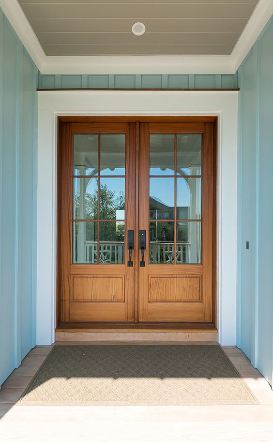 Supply Back Wooden Aluminum Double Glass/Tuffen Door Nepal Wholesale ...