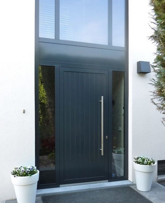 Supply High quality Tempered Glass Frame Aluminum Alloy Front Door ...